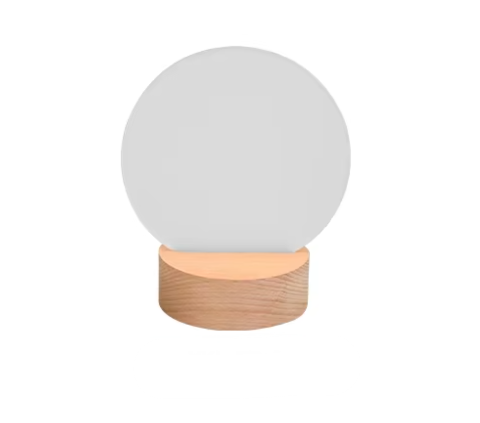 Sublimation LED Acrylic Photo Frame With Wood Stand-Round - Awesomesub ...